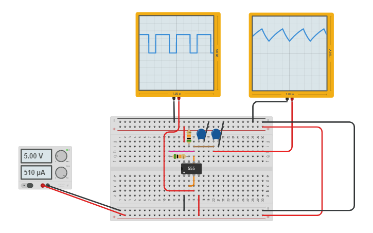 Circuit design 555 Timer - Tinkercad