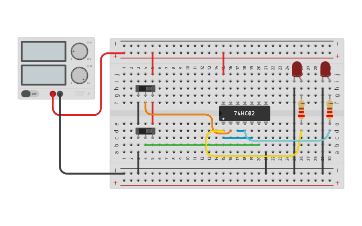 Circuit design flip flop - Tinkercad