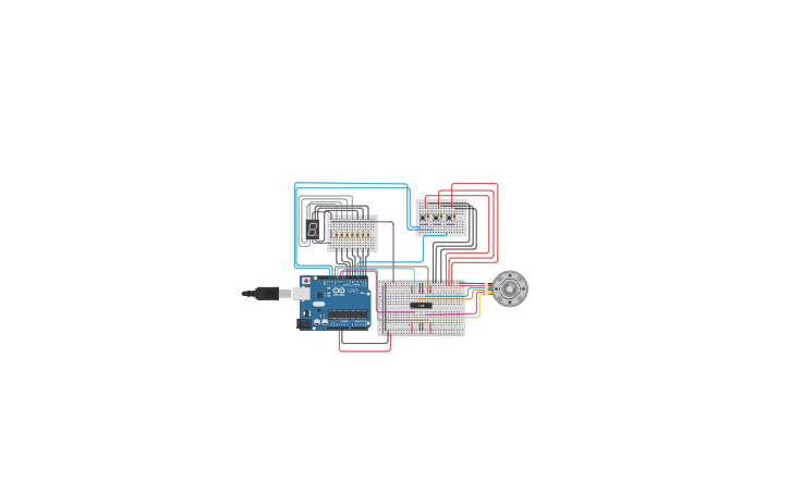 Circuit design Elevador Con Arduino - Tinkercad