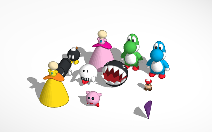 3D design Mario Characters - Tinkercad