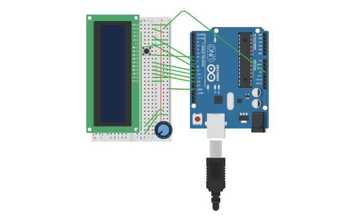 Circuit design LCD Tutorial - Tinkercad