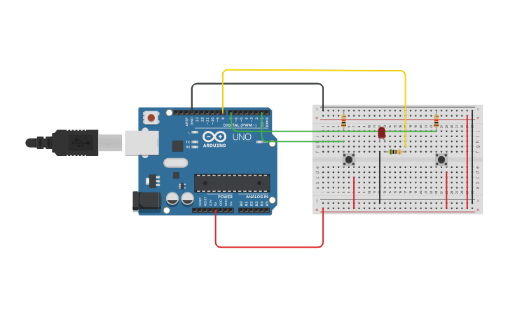 Circuit Design And Gate Using Arduino Tinkercad