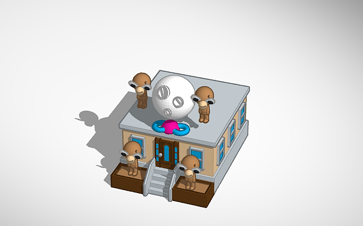 3D design inktober haunted house - Tinkercad