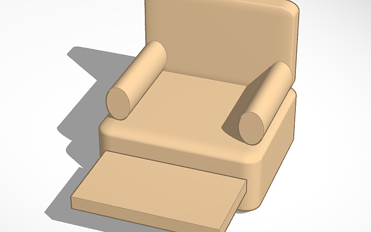 3D design Sofa chair (half recliner) - Tinkercad