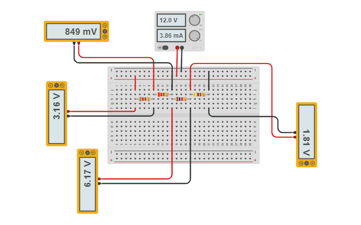 Circuit design Tillor_4 series resistor | Tinkercad