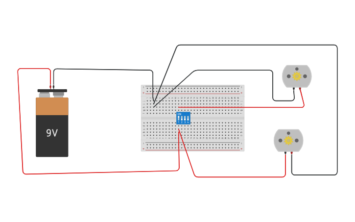 Circuit design Motor en corriente continua | Tinkercad