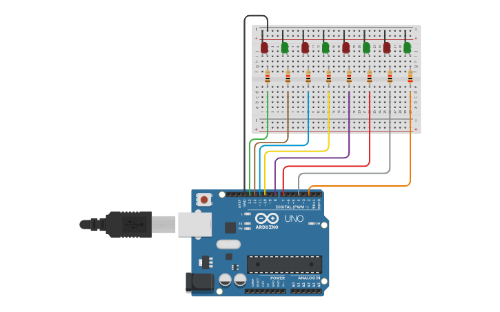 Circuit design montaje 5 - Tinkercad