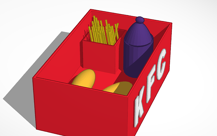 3D design Package for New KFC Kids Box - Tinkercad