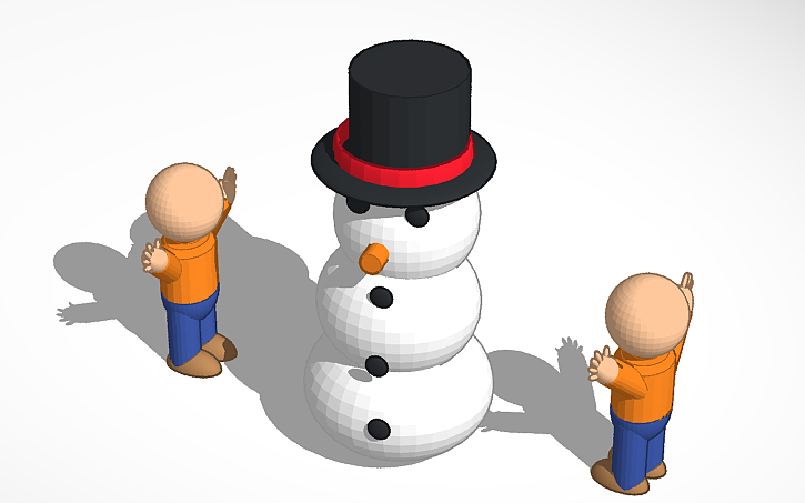 3D design snowman - Tinkercad