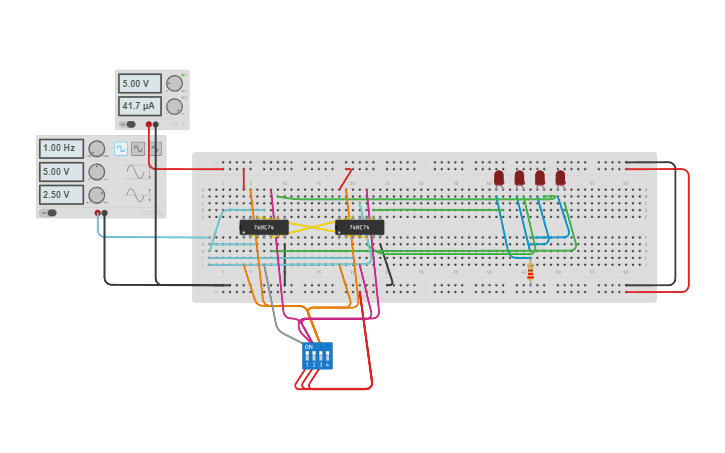 Circuit design sequence 7,11,13,14 - Tinkercad
