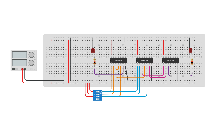 Circuit design Full Adder - Tinkercad