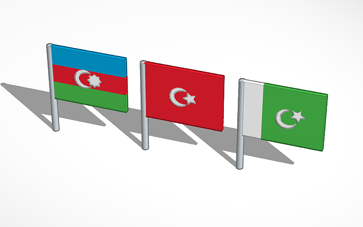 3D design Azerbaijan - Turkey - Pakistan - Tinkercad
