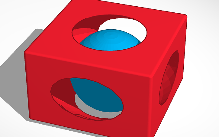 3d Design сфера у кубі Tinkercad