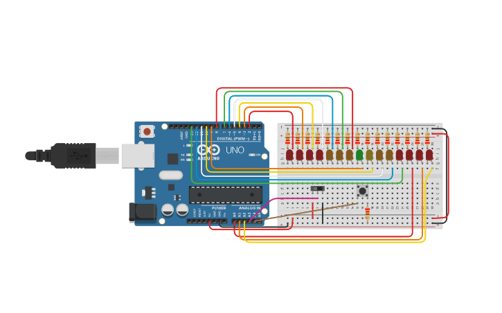 Circuit design Reaction Timer - Tinkercad
