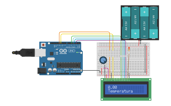 Circuit design LCD nombre - Tinkercad