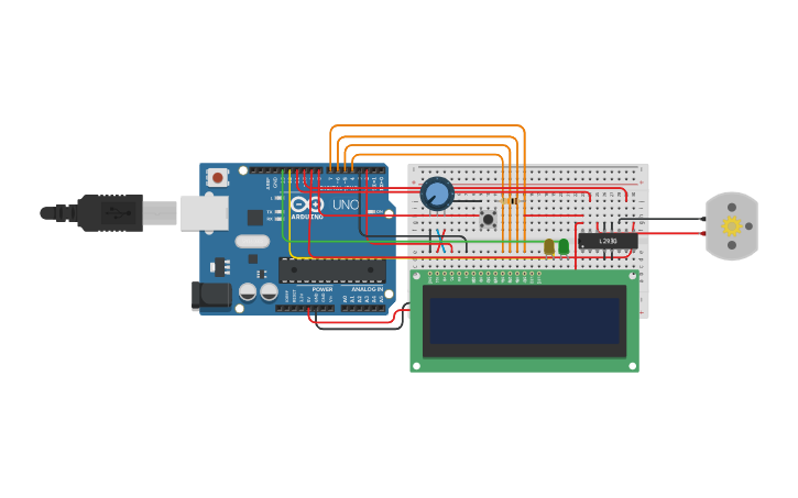 Circuit design Washing Machine - Tinkercad