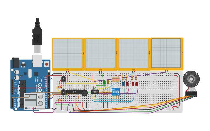 Circuit design encoder Quadratic Divider | Tinkercad