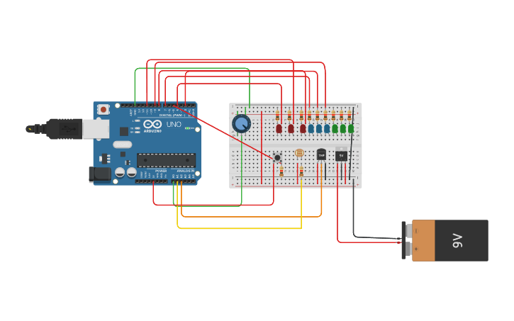 Circuit design Mechatronics lab 2 - Tinkercad