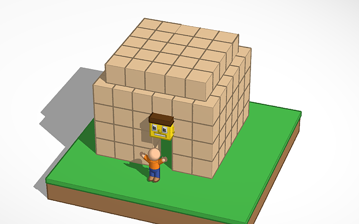 3D design basic minecraft house | Tinkercad