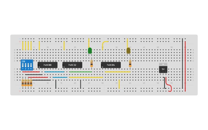 Circuit design circuito logico - Tinkercad