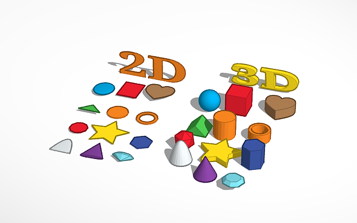 3D design 2D and 3D Shapes - Tinkercad
