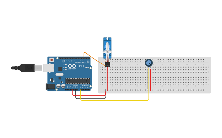 Circuit Design Servo Motor Tinkercad
