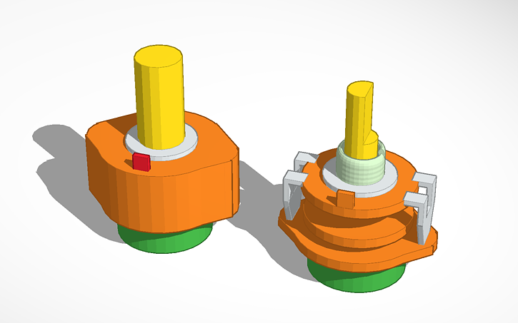 3D design Rotary Switch Dimensions #Template - Tinkercad