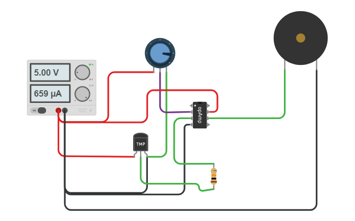 Circuit design Simple Fire Alarm Circuit - Tinkercad