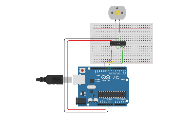Circuit design DC Motor - Tinkercad