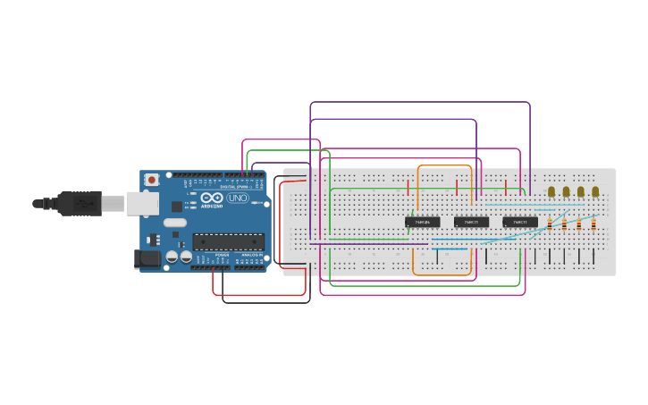 Circuit design Lab3 Demultiplexer - Tinkercad