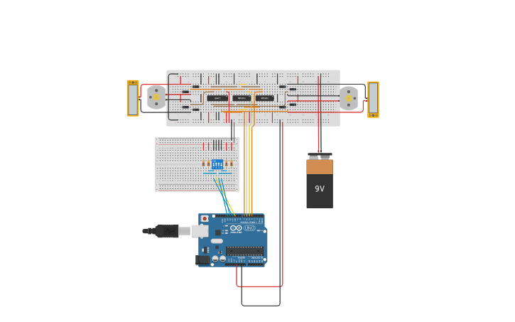 Circuit design 05 Line Tracking | Tinkercad