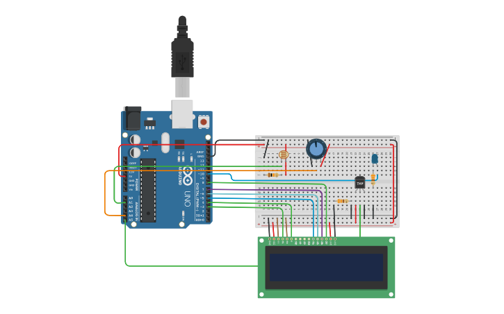 Circuit design explicação ldr e tmp | Tinkercad