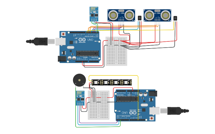 Circuit Design Two Arduinos Communication Tinkercad