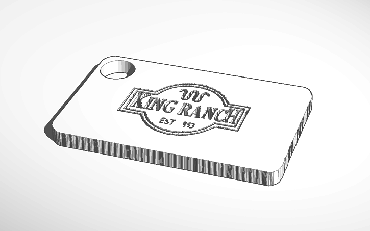 3D design King Ranch logo keychain - Tinkercad