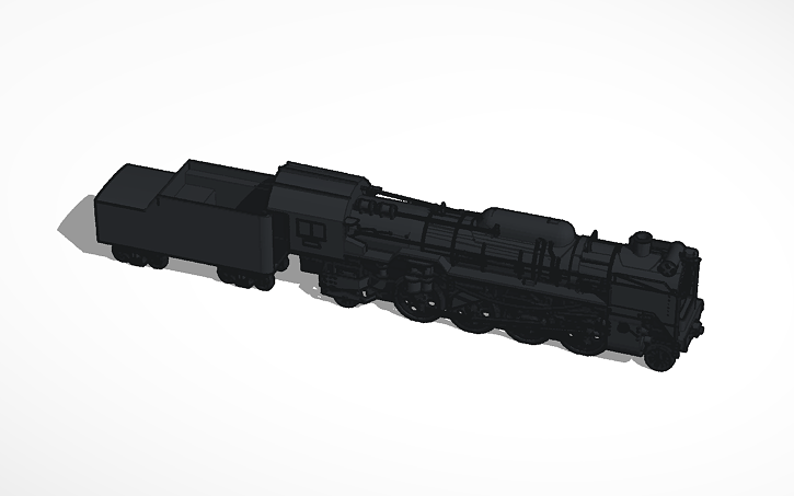 3D design Black D51 Steam locomotive - Tinkercad