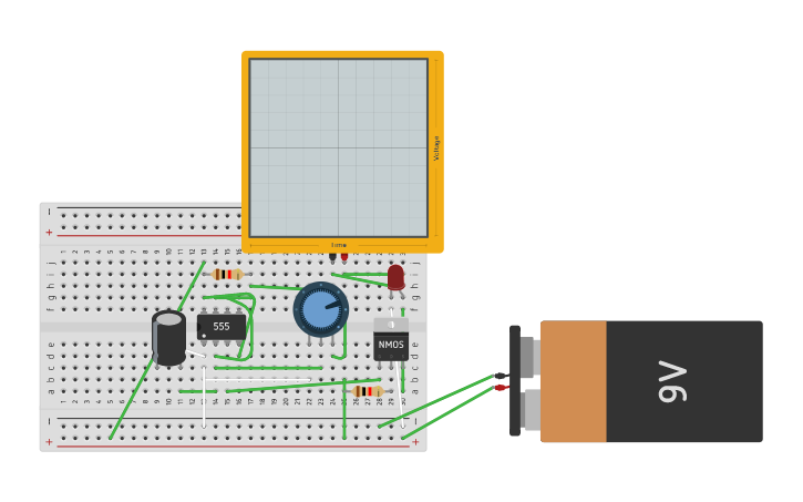 Circuit design strobe light - Tinkercad