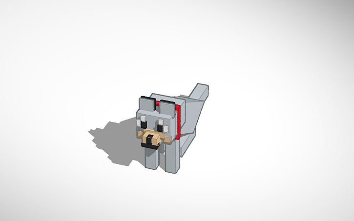 3D design minecraft Dog - Tinkercad