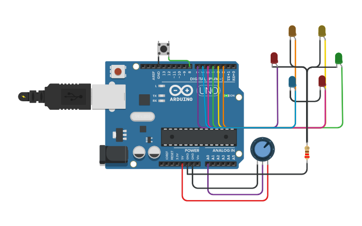 Circuit design Roleta - P1 - Tinkercad
