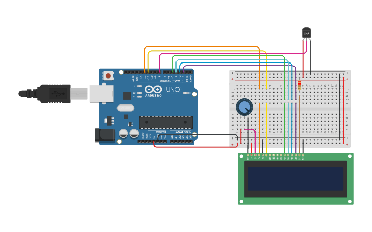 Circuit design Temperature - Tinkercad