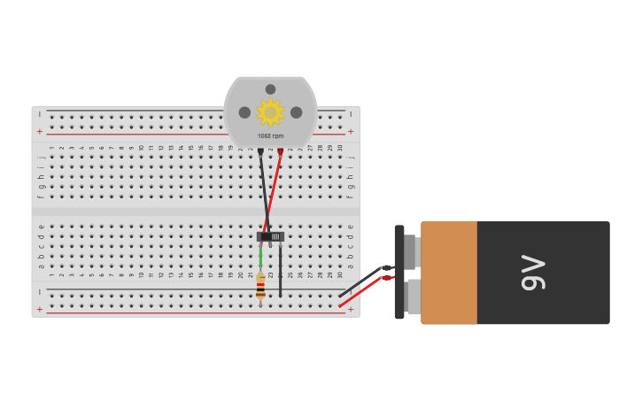 Circuit design dc motor using slideswitch - Tinkercad