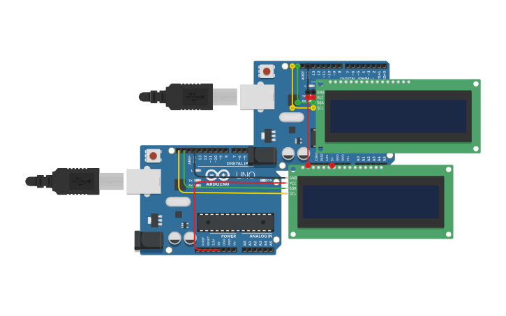 Circuit design LCD I2C - Tinkercad