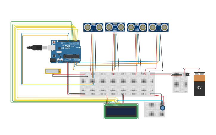 Circuit design Four_Sensors_Min_E2 - Tinkercad