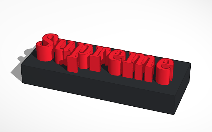 3D design Supreme logo | Tinkercad