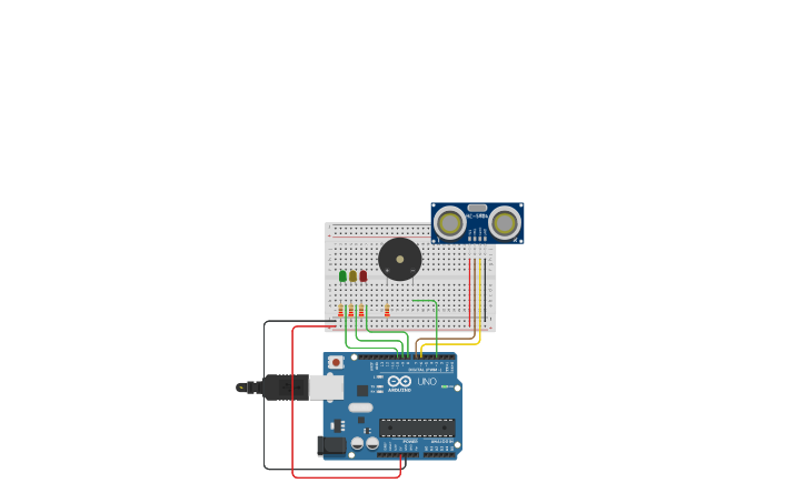 Circuit design Sensor Distancia | Tinkercad
