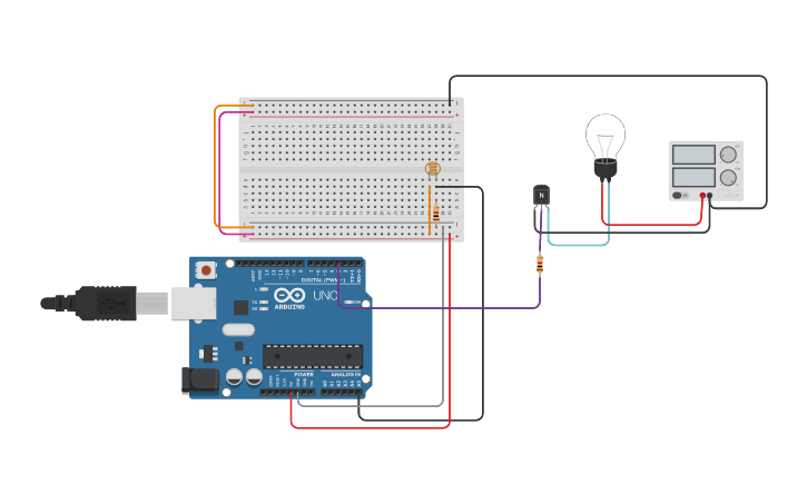 Circuit design STREET LIGHT SYSTEM USING LDR AND ARDUINO - Tinkercad