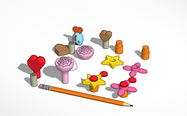 3D design Pencil Toppers - Tinkercad