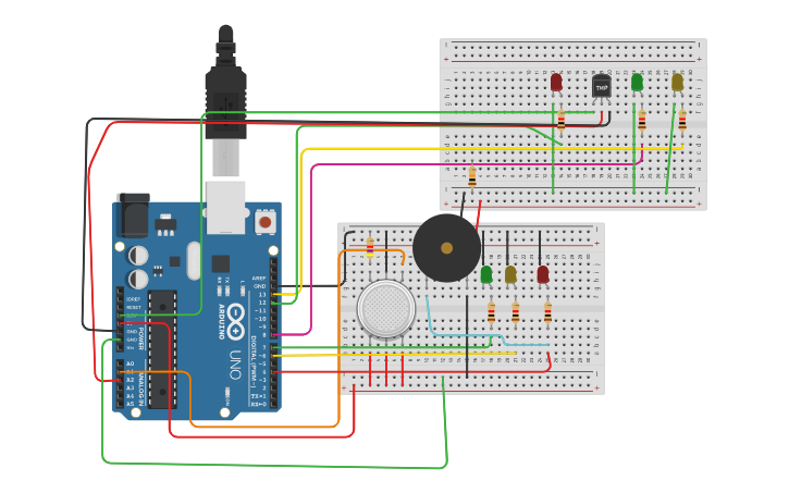 Circuit Design Gas Sensor Tinkercad