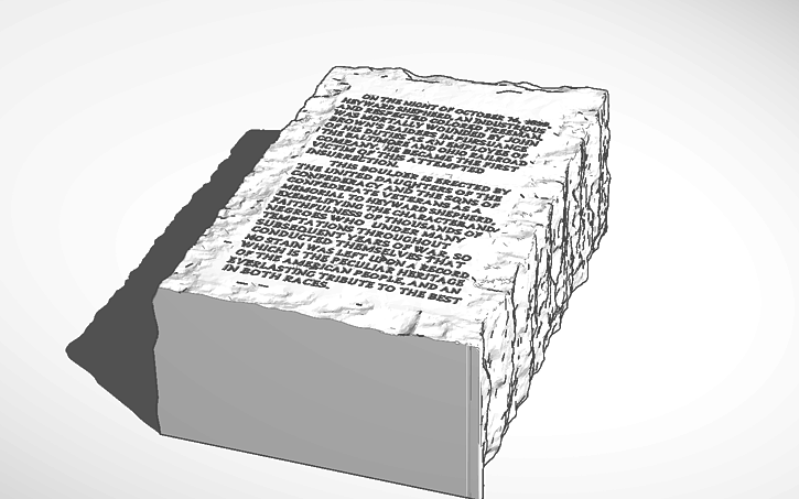 3D design Heyward Shepherd Memorial - Harpers Ferry - Tinkercad