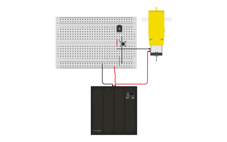 Circuit design npn control motor - Tinkercad