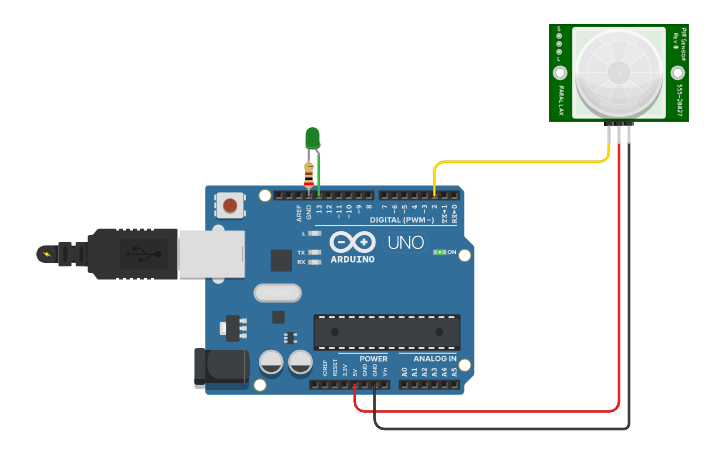Circuit design Sensor infrarrojos LED - Tinkercad